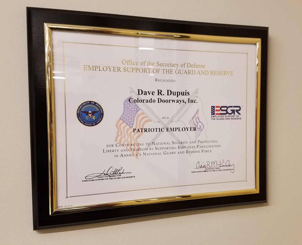 Doorways’ officers receive Employer Support of the Guard and Reserve ...